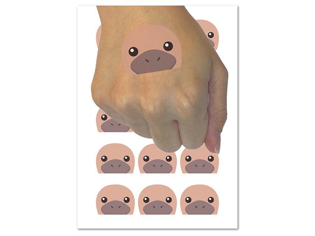 Peeking Platypus Temporary Tattoo Water Resistant Fake Body Art Set ...