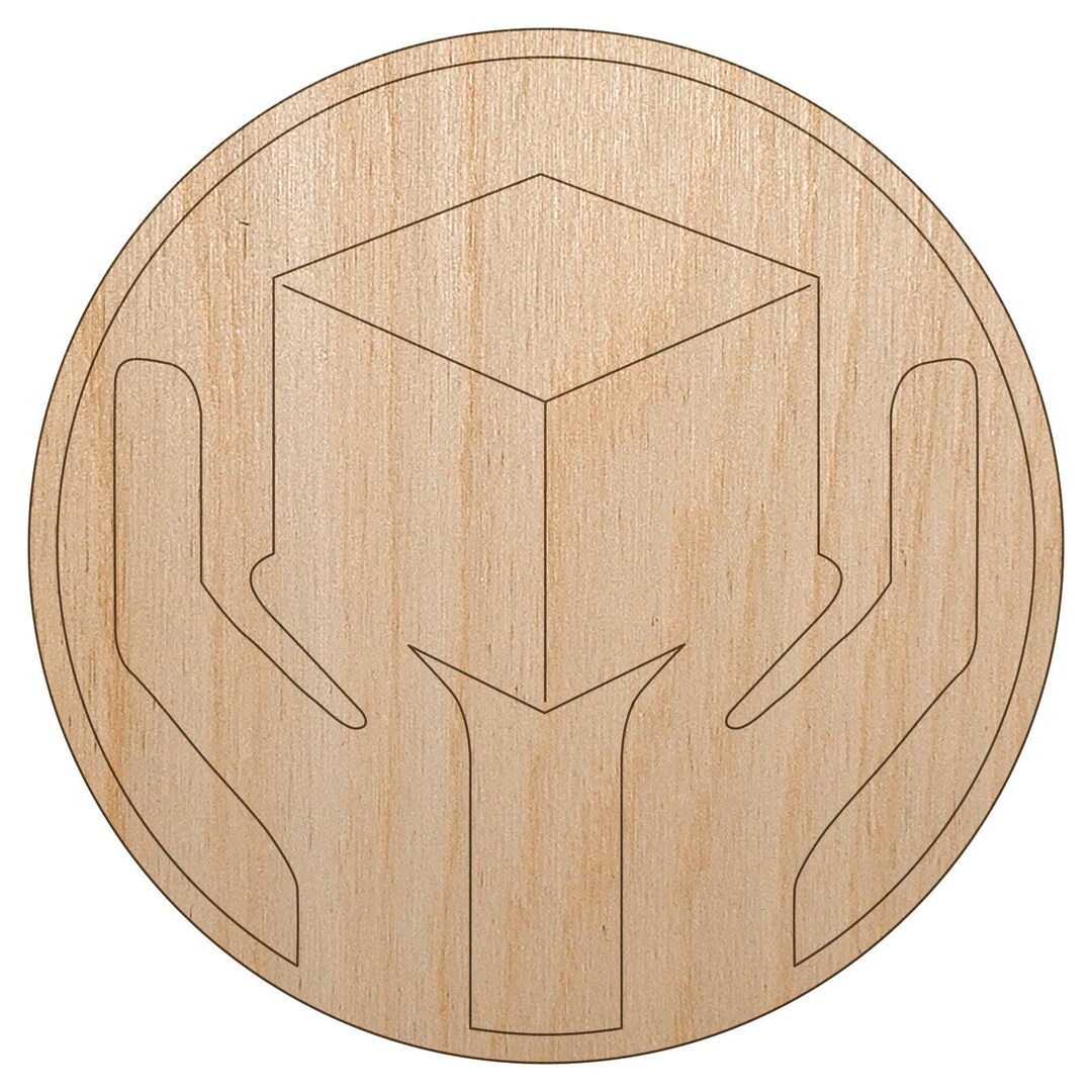 Handle With Care Box Symbol Icon Unfinished Wood Shape Piece Cutout for ...