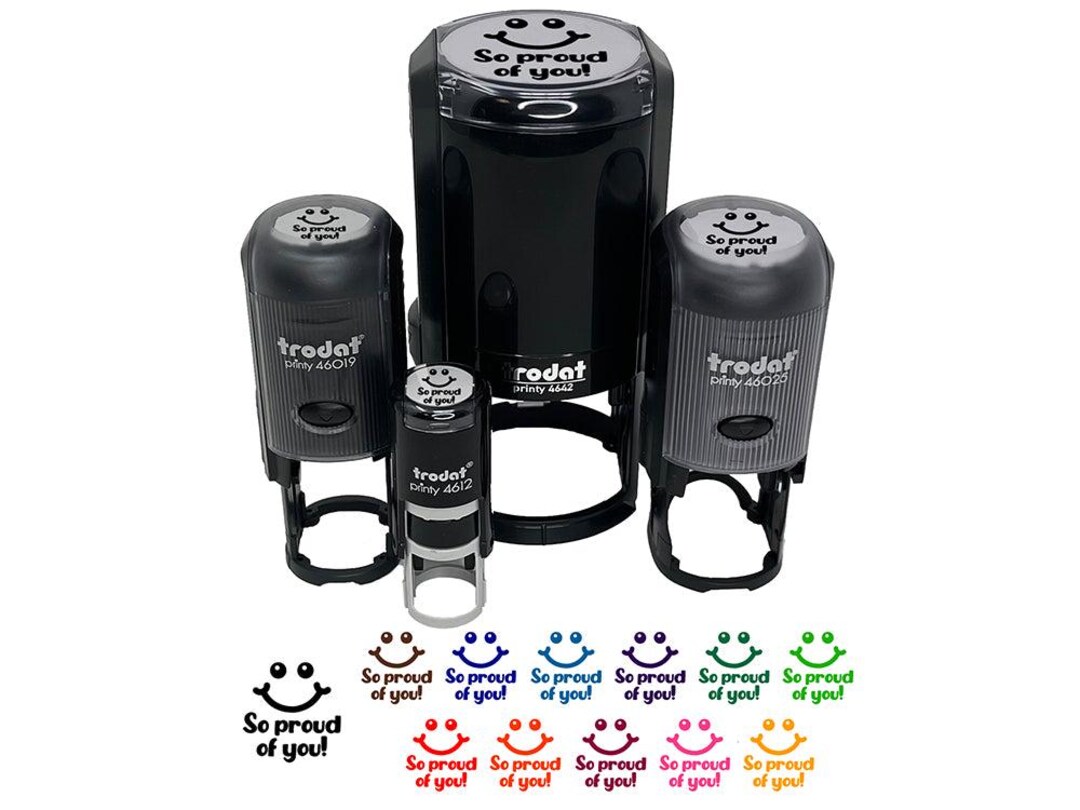 So Proud of You Smiley Face Teacher School Motivation Self-inking ...