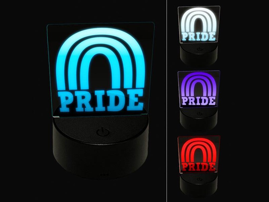 Pride Fun Rainbow LGBTQ 3D Illusion LED Night Light Sign Nightstand ...