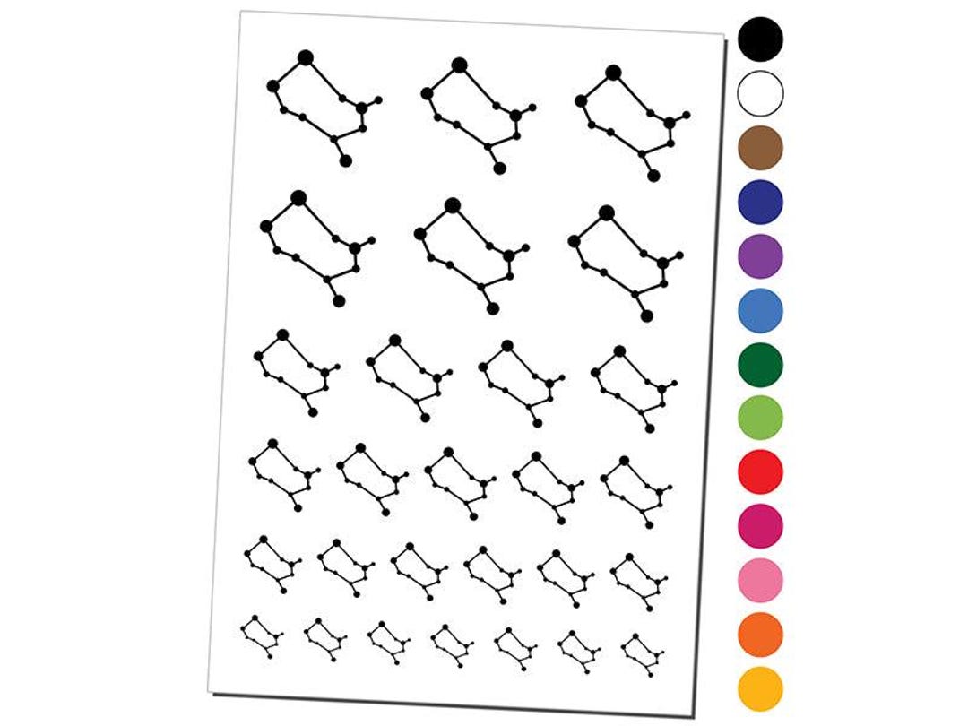 Gemini Zodiac Star Constellations Temporary Tattoo Water Resistant Fake ...