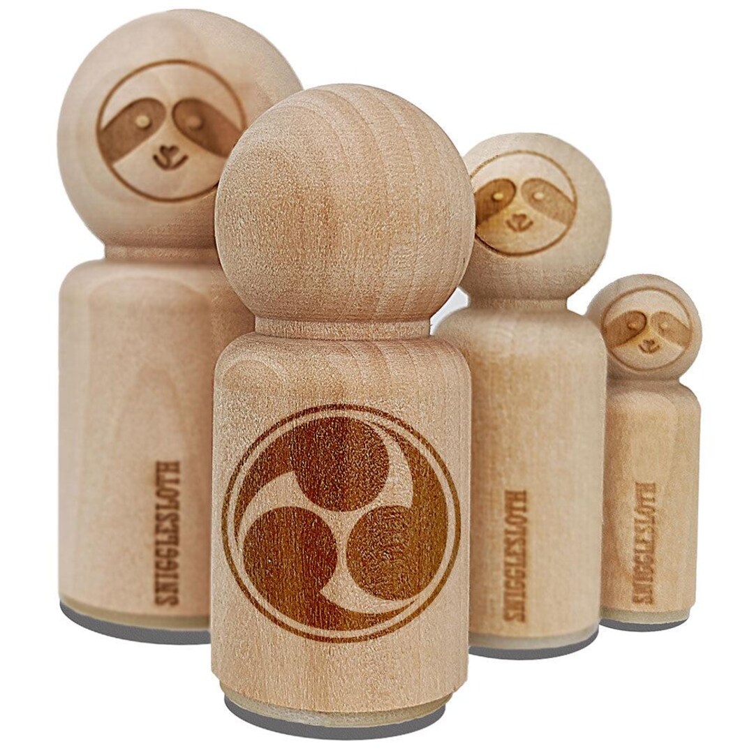 Mitsu Tomoe Japanese Shinto God Symbol Samurai Charm Rubber Stamp for ...