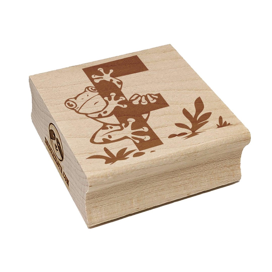 Animal Alphabet Letter F for Frog Square Rubber Stamp for Stamping ...