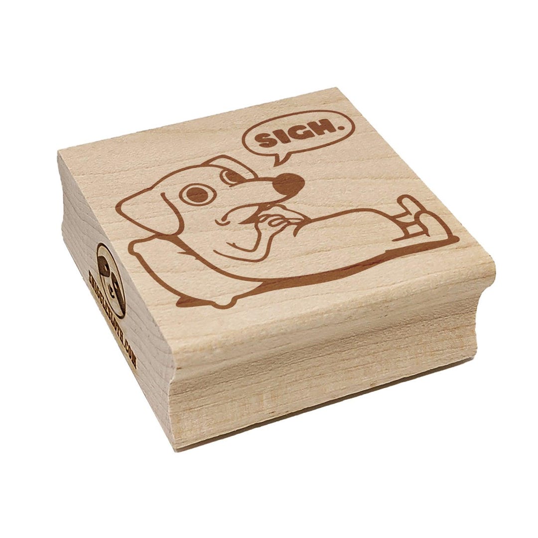 Sad Dachshund Weiner Dog Sigh Square Rubber Stamp for Stamping Crafting ...