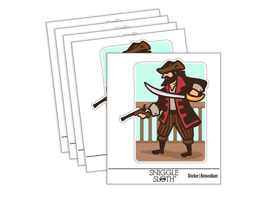 Pirate Cutlass Flintlock Pistol Waterproof Vinyl Phone Tablet Laptop ...