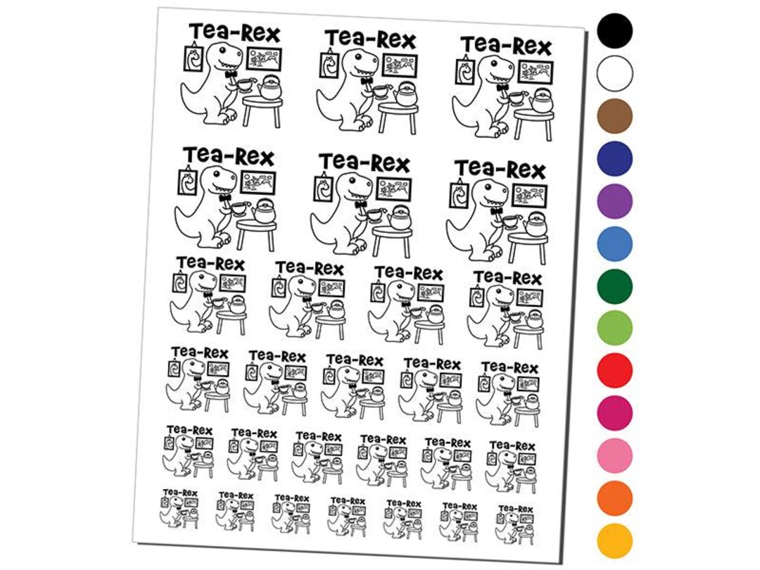 Tea Rex Tyrannosaurus Rex Dinosaur Temporary Tattoo Water Resistant ...