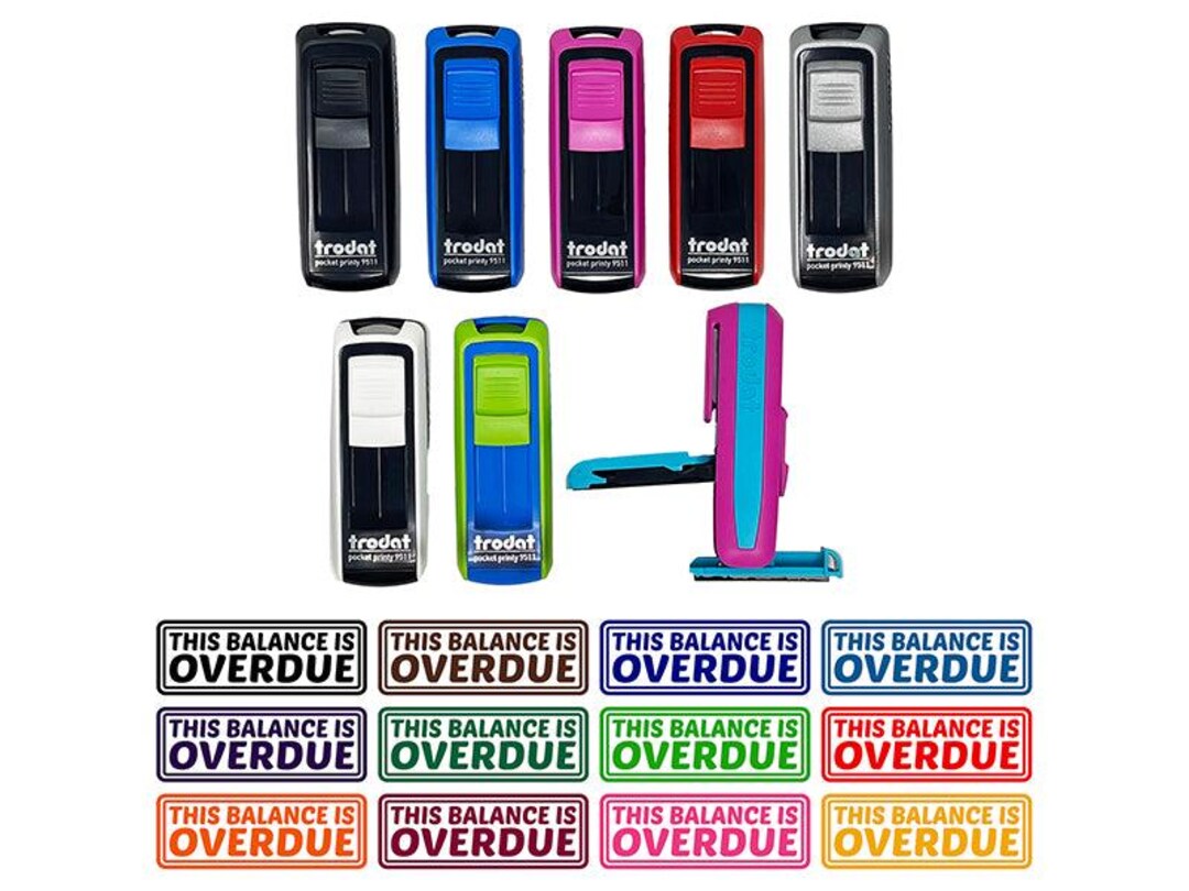 This Balance is Overdue Billing Payment Self-inking Portable Pocket ...