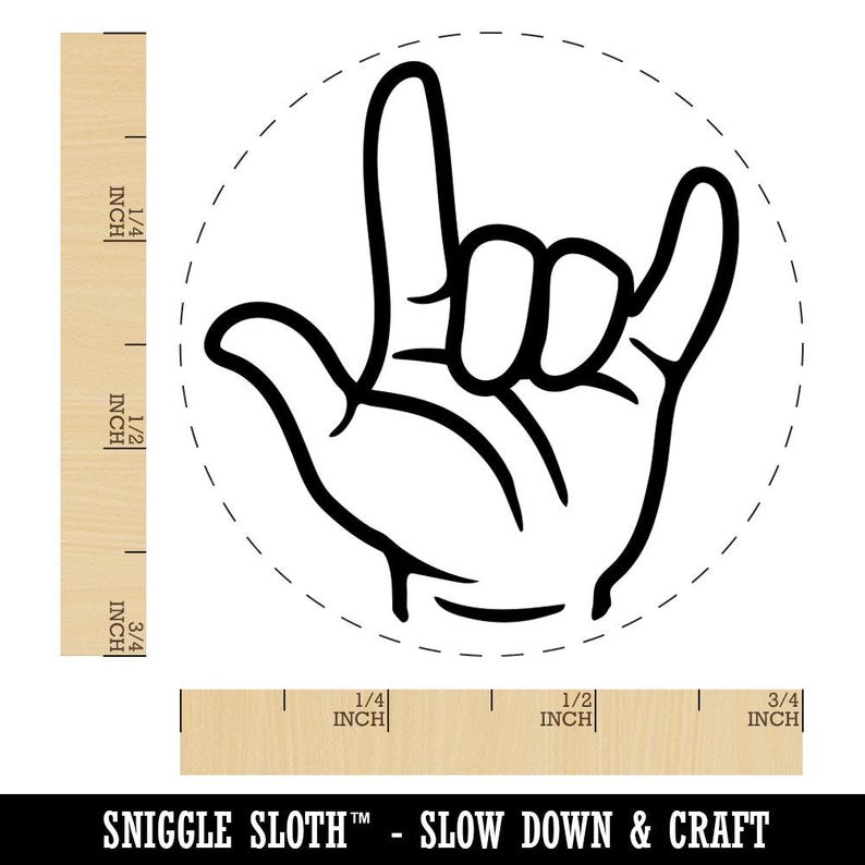I Love You Hand Sign Language Rubber Stamp for Stamping Crafting ...