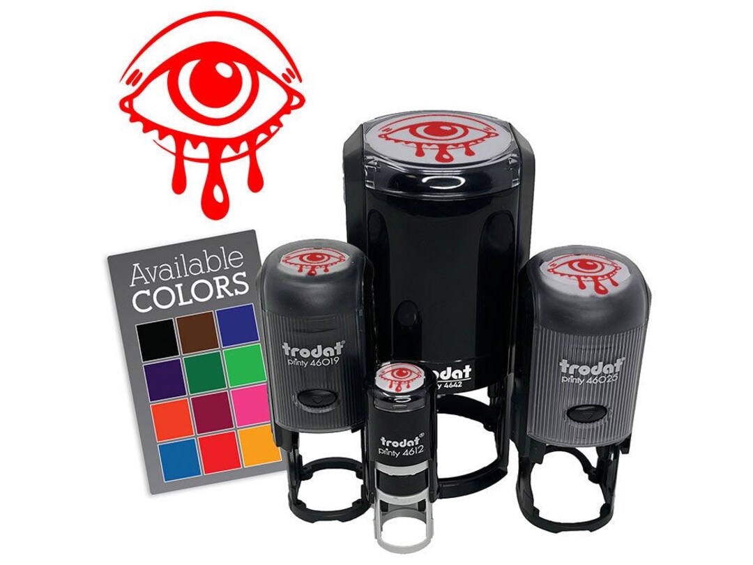 Sad Crying Eye Running Mascara Makeup Self-inking Rubber Stamp for ...