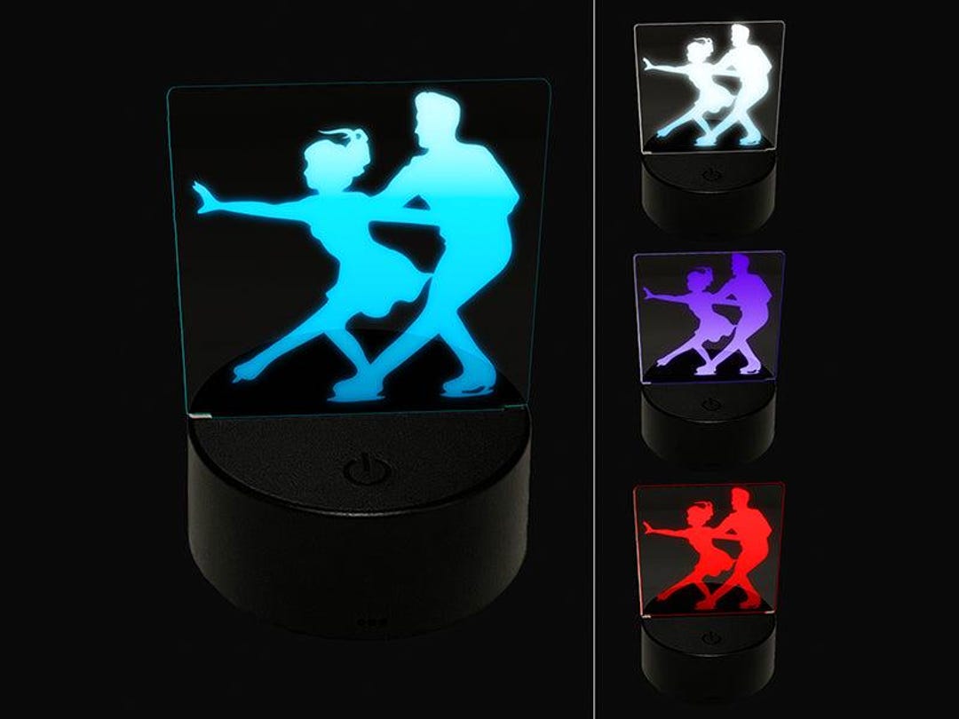 Figure Skating Couple Ice Skaters 3D Illusion LED Night Light Sign ...