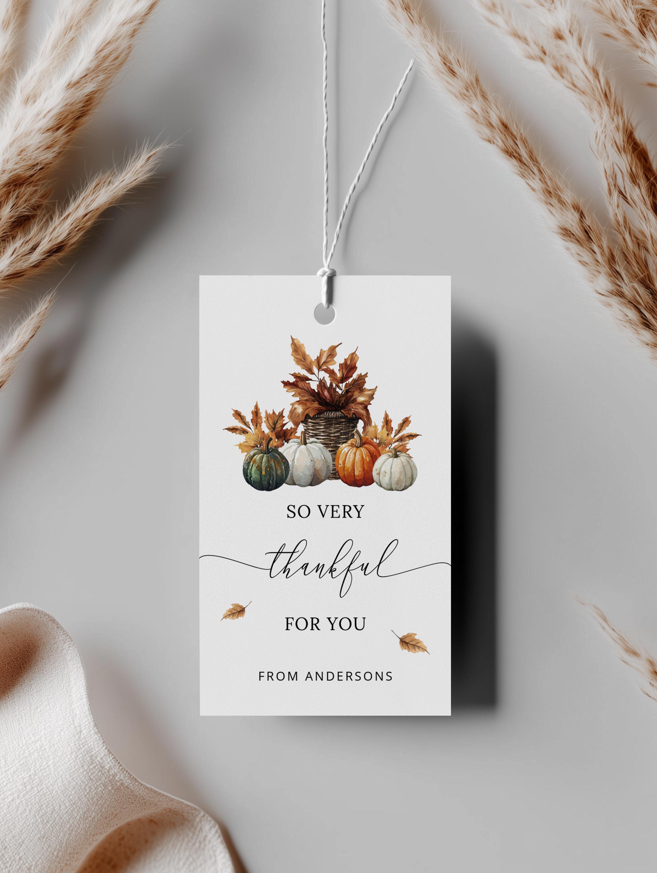 Fall Thankful Gift Tag, Printable Thankful Tag, Friendsgiving Tag ...