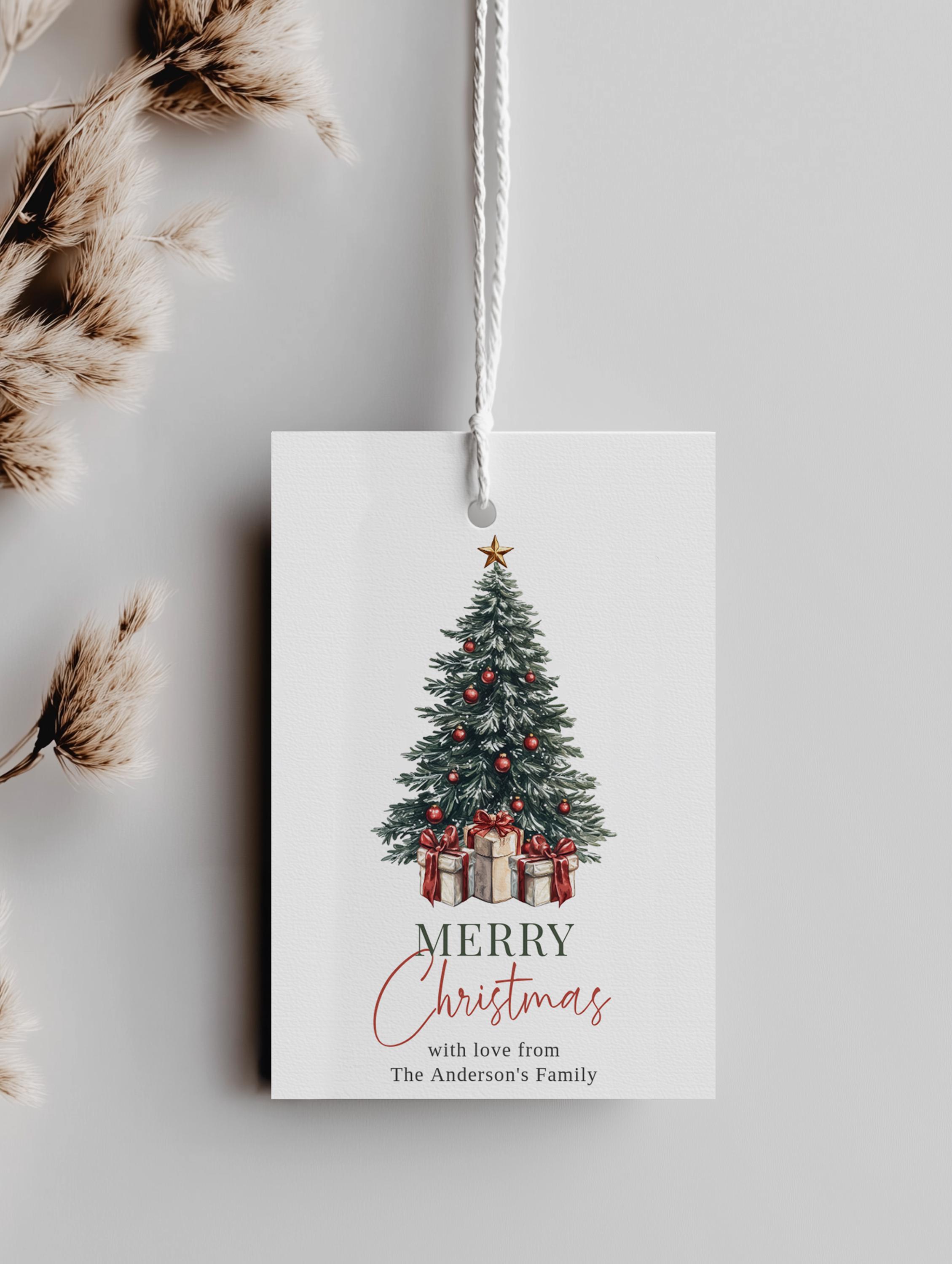 Merry Christmas Gift Tag Printable, Christmas Gift Tag Template ...