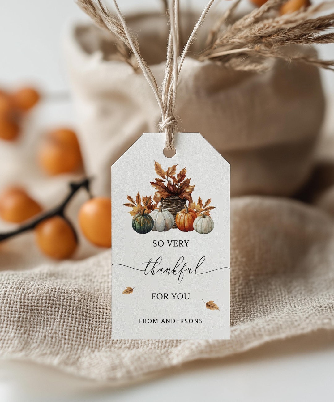Fall Thankful Gift Tag, Printable Thankful Tag, Friendsgiving Tag ...
