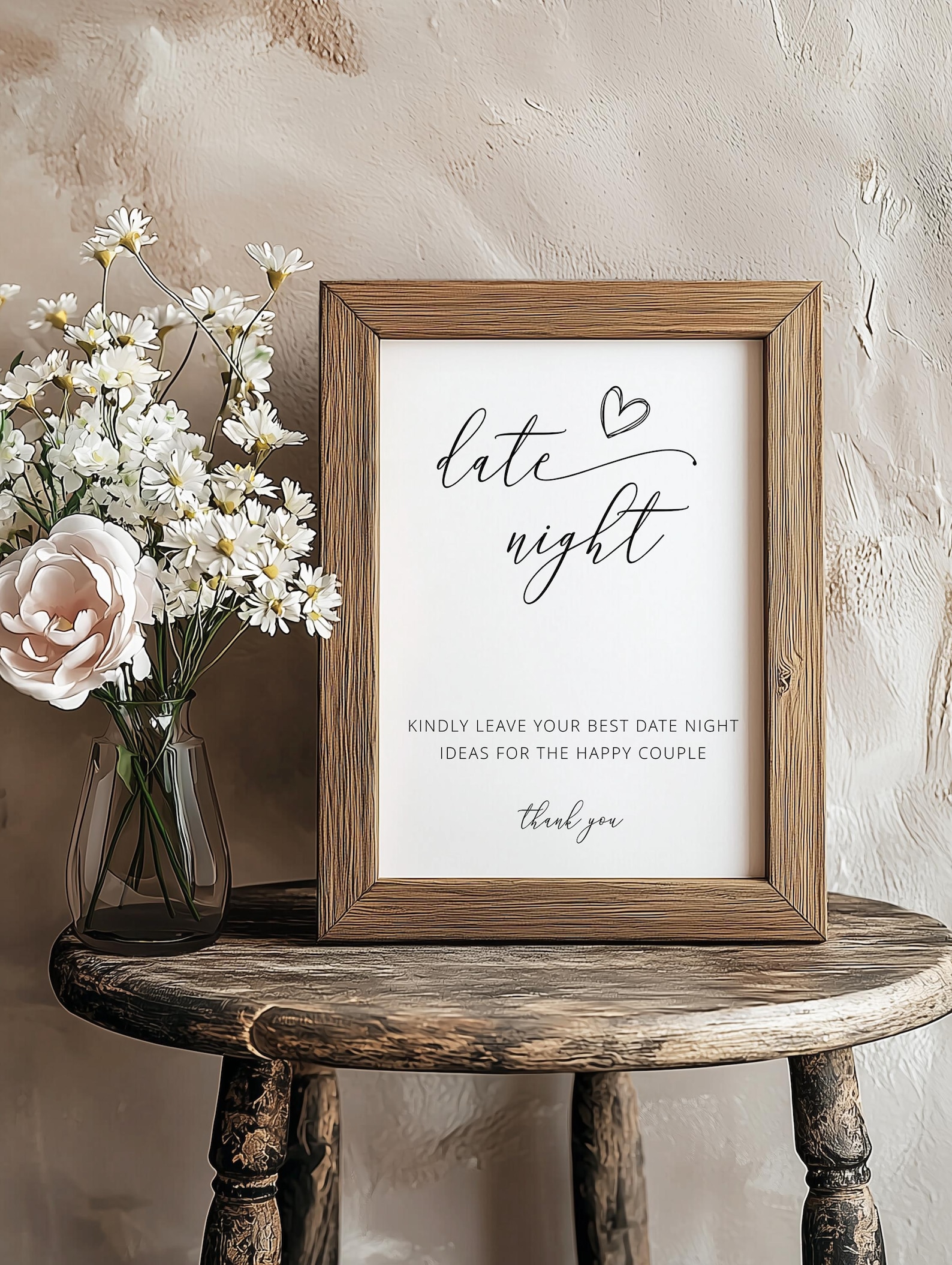 Minimalist Date Night Ideas Sign, Wedding Date Night Jar Sign, Date ...