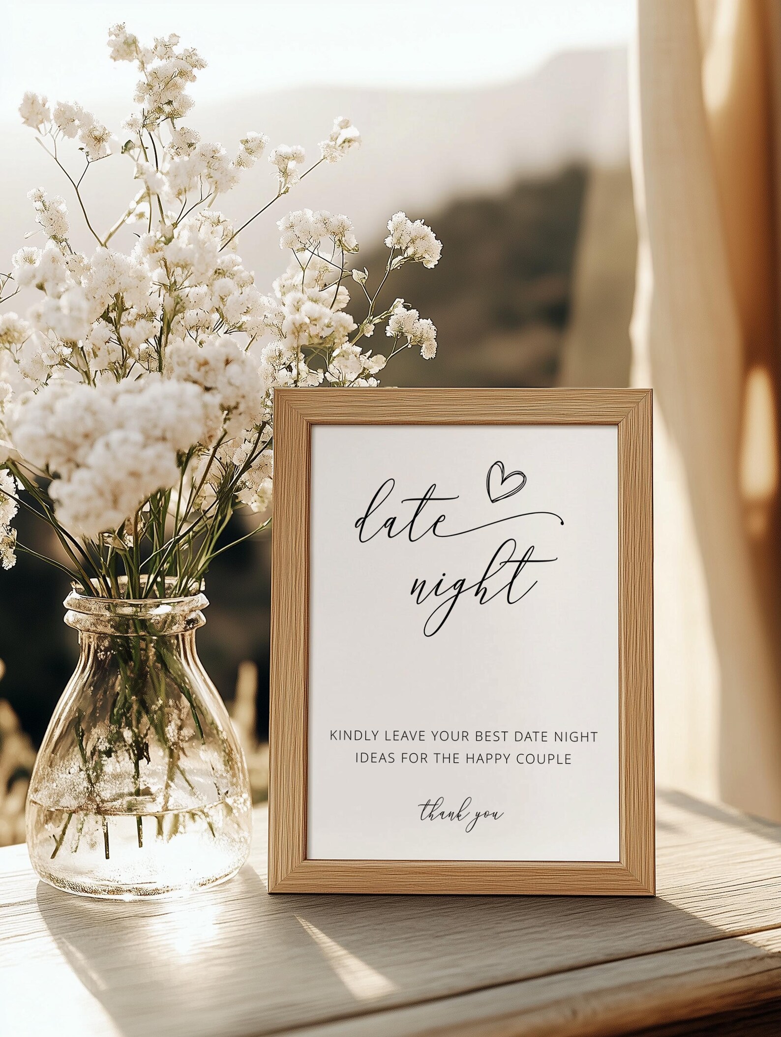 Minimalist Date Night Ideas Sign, Wedding Date Night Jar Sign, Date ...