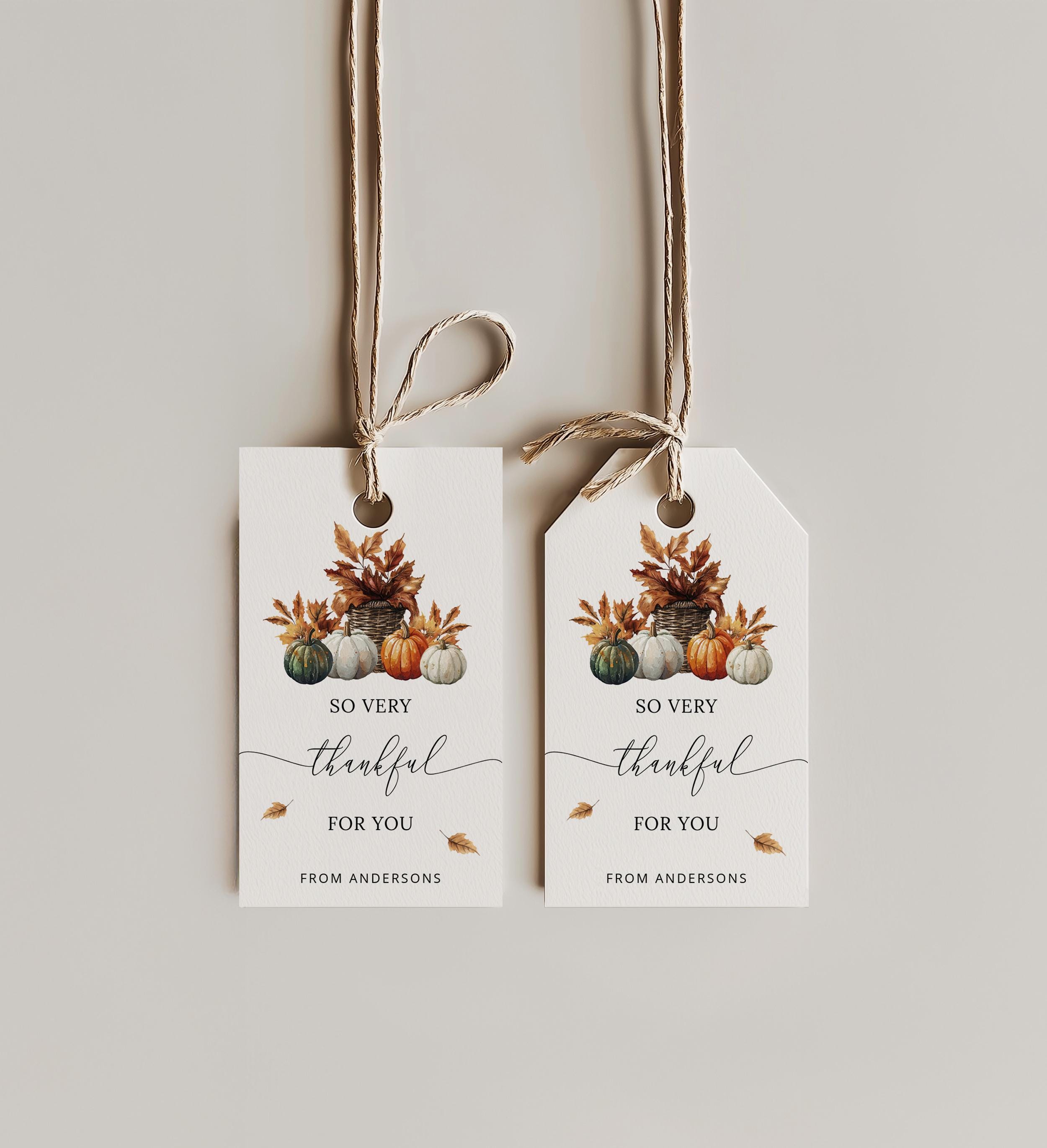 Fall Thankful Gift Tag, Printable Thankful Tag, Friendsgiving Tag ...