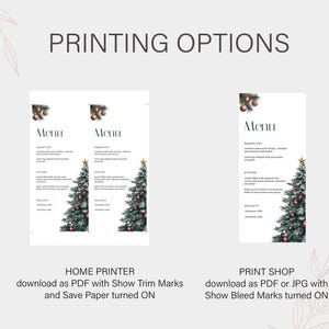 Christmas Menu Template, Printable Christmas Dinner Menu, Holiday ...
