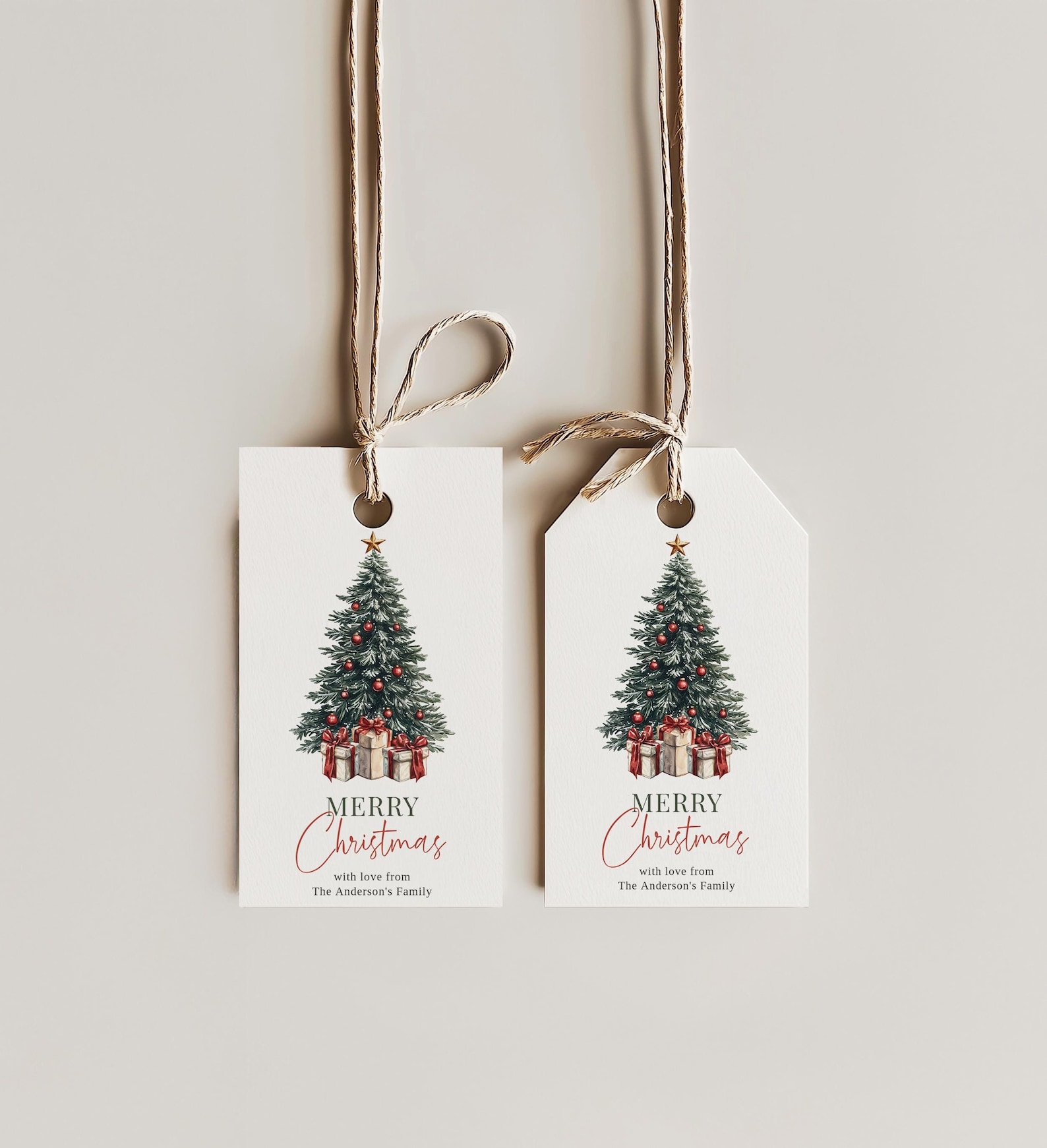 Merry Christmas Gift Tag Printable, Christmas Gift Tag Template ...