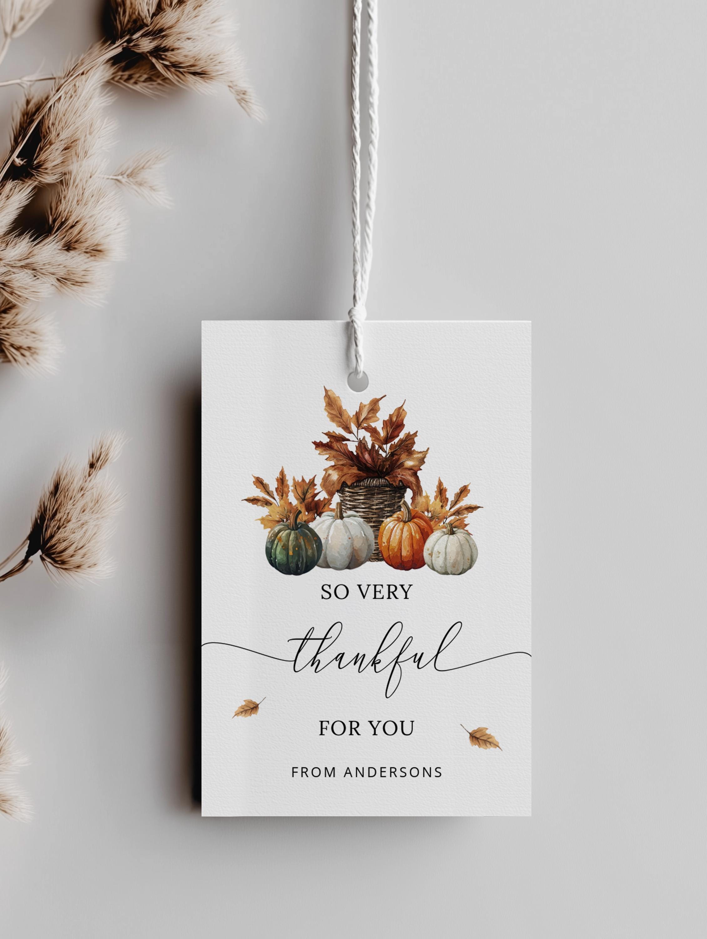 Fall Thankful Gift Tag, Printable Thankful Tag, Friendsgiving Tag ...