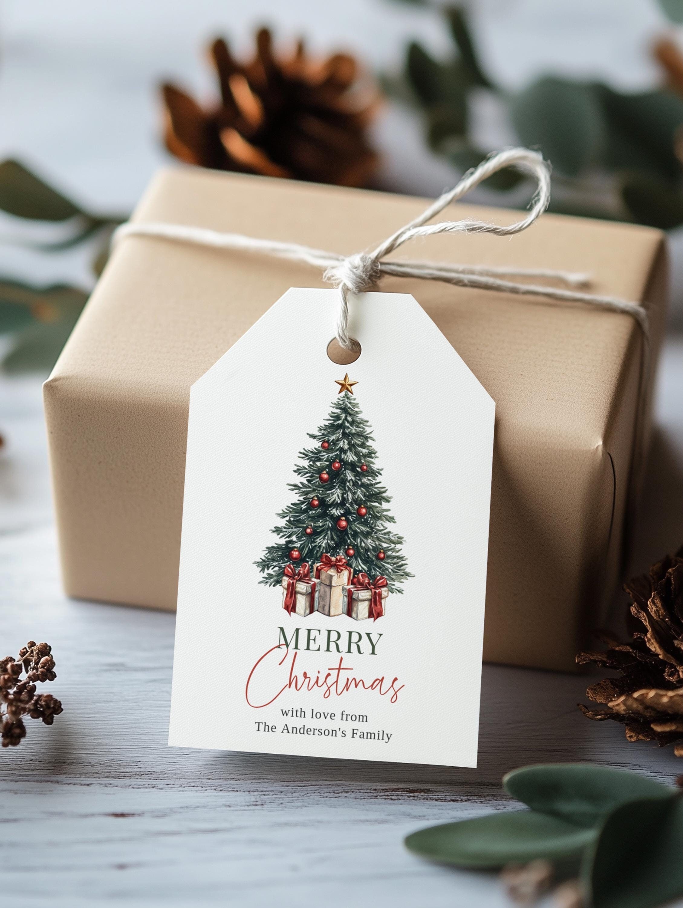 Merry Christmas Gift Tag Printable, Christmas Gift Tag Template ...