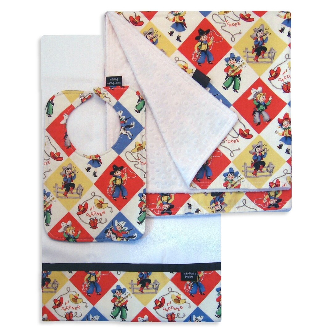 Yippee Receiving Blanket Set With Matching Bib and Burp Cloth - Etsy