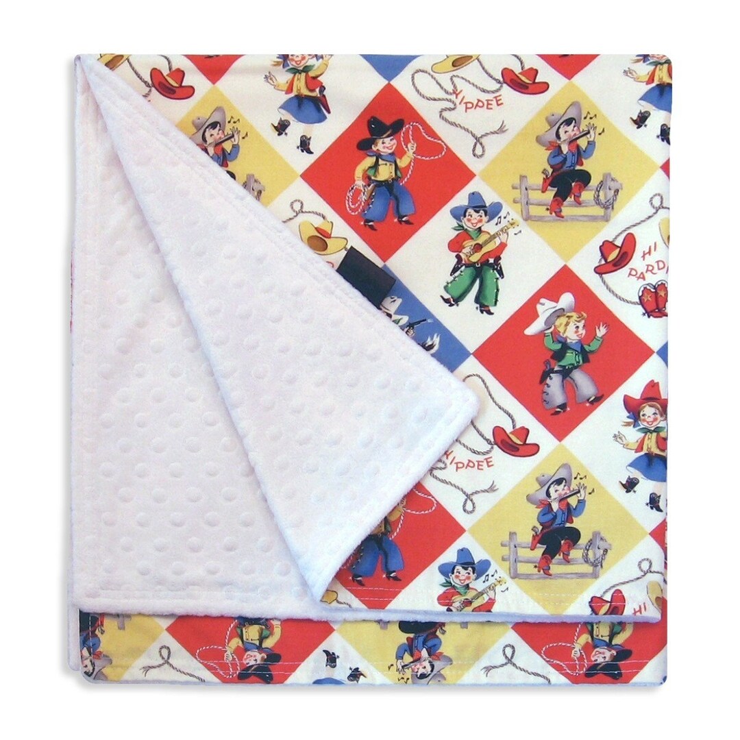 Yippee Receiving Blanket - Minkee Dot Fabric Paired With Designer ...