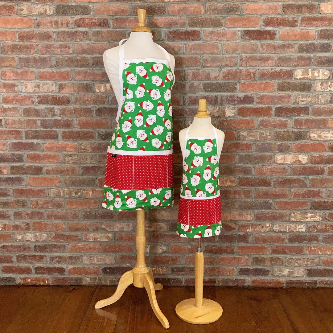 Santa Matching Apron Set - Christmas Aprons, Family Apron, Apron Sized ...