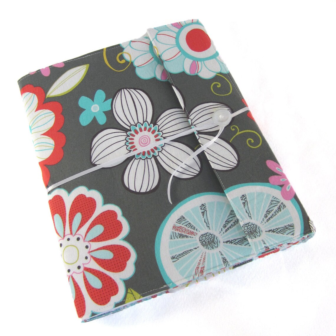 Notebook - Tropical Gray Fabric Covered Composition Book Cover - With ...