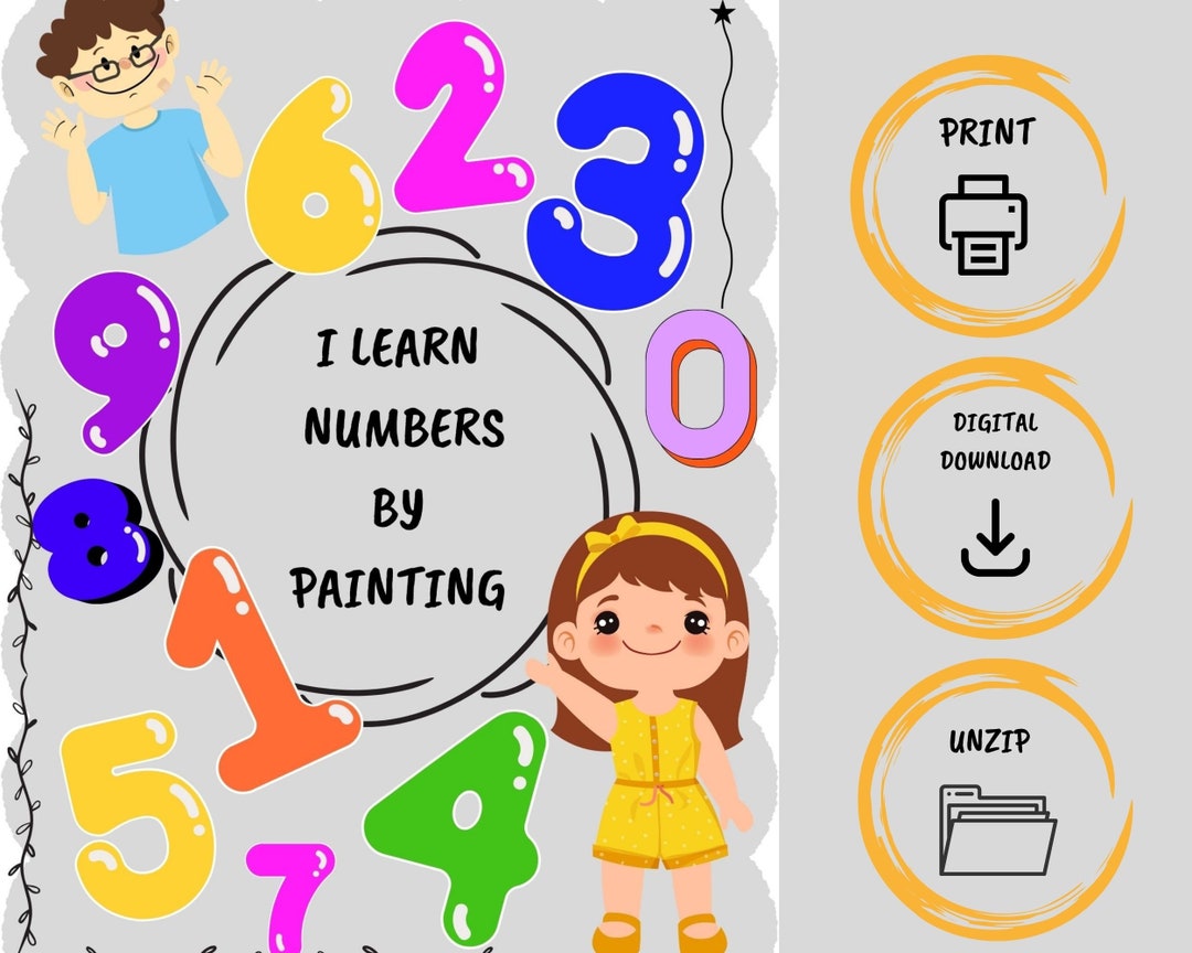 Coloring Books,numbers,learning Numbers,preschool Math,color - Etsy
