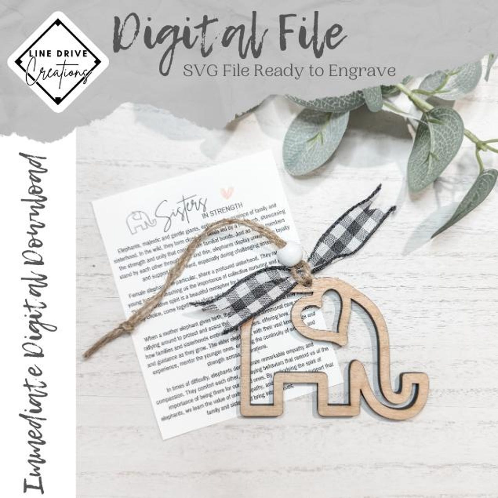 Elephant Friendship Sisterhood | Laser Cut File | Friendship Ornament ...