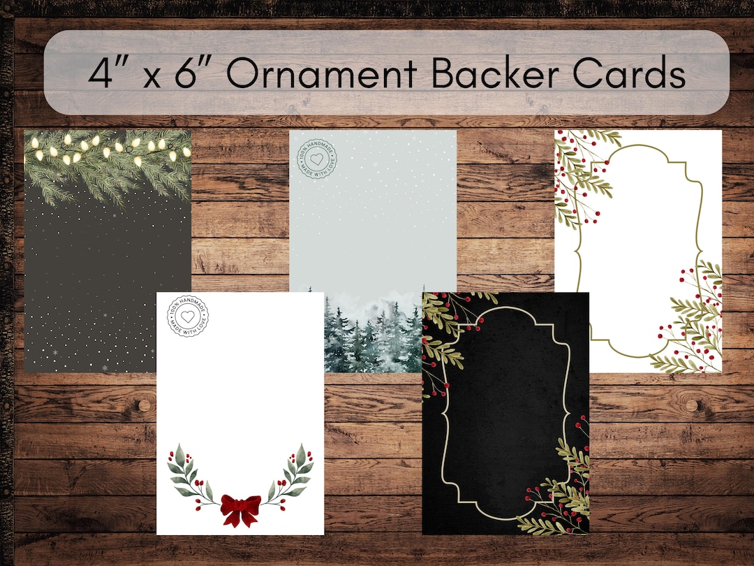 Ornament Backer Cards, Ornament Download, Ornament Cards, 4x6 Ornament ...