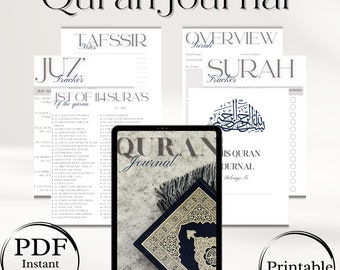 Digital Quran Tracker, Quran Journal, Muslim Digital Planner, Surah ...