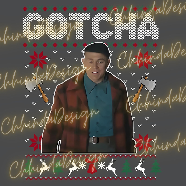 Charlie Ed Gein Gotcha PNG Svg, Ugly Christmas Monster Movie Quote ...