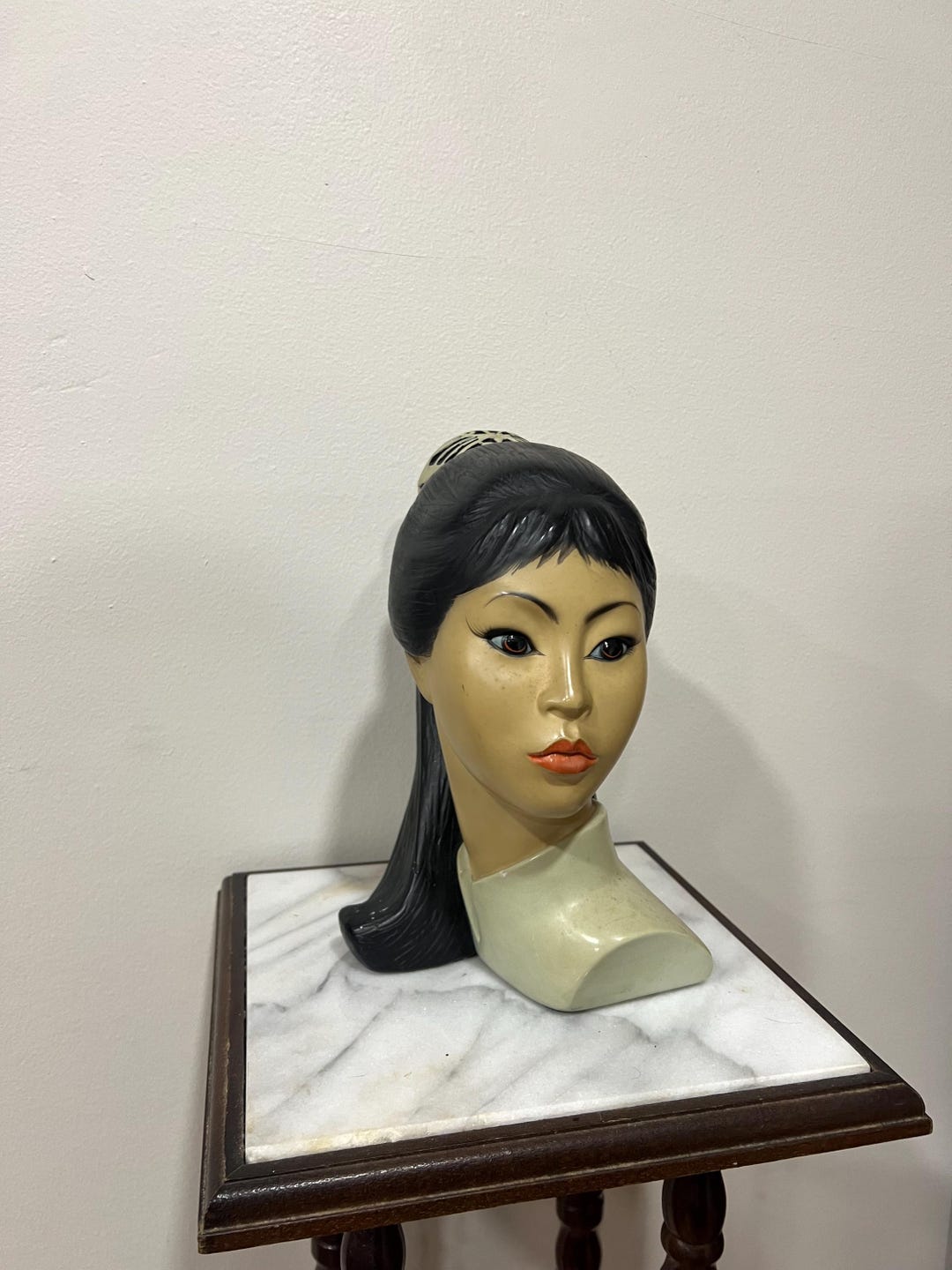 Vintage Bust of Asian Woman, Chalkware, by Brower, Marwal Industries ...