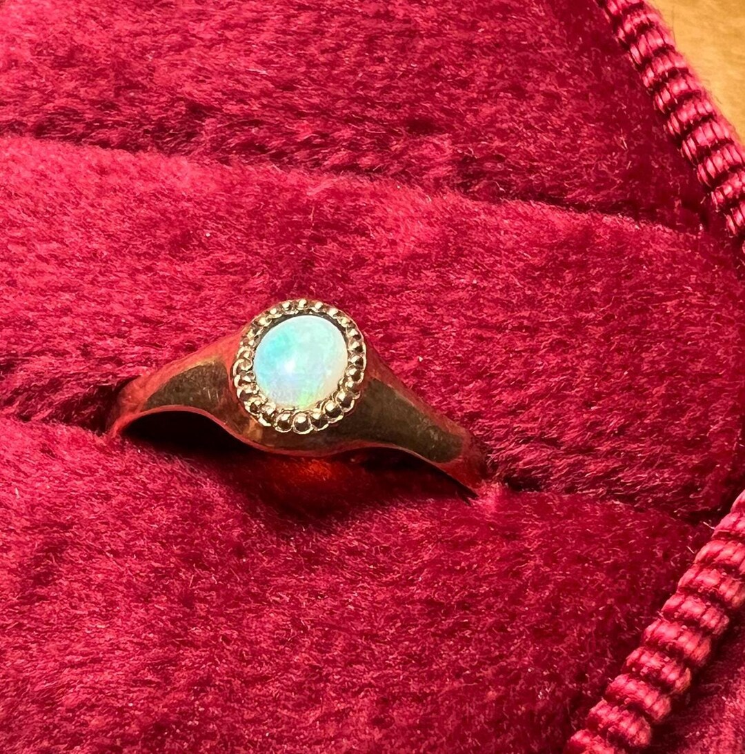 RARE and COLLECTABLE Antique German 8K Gold Victorian Opal Solitaire ...