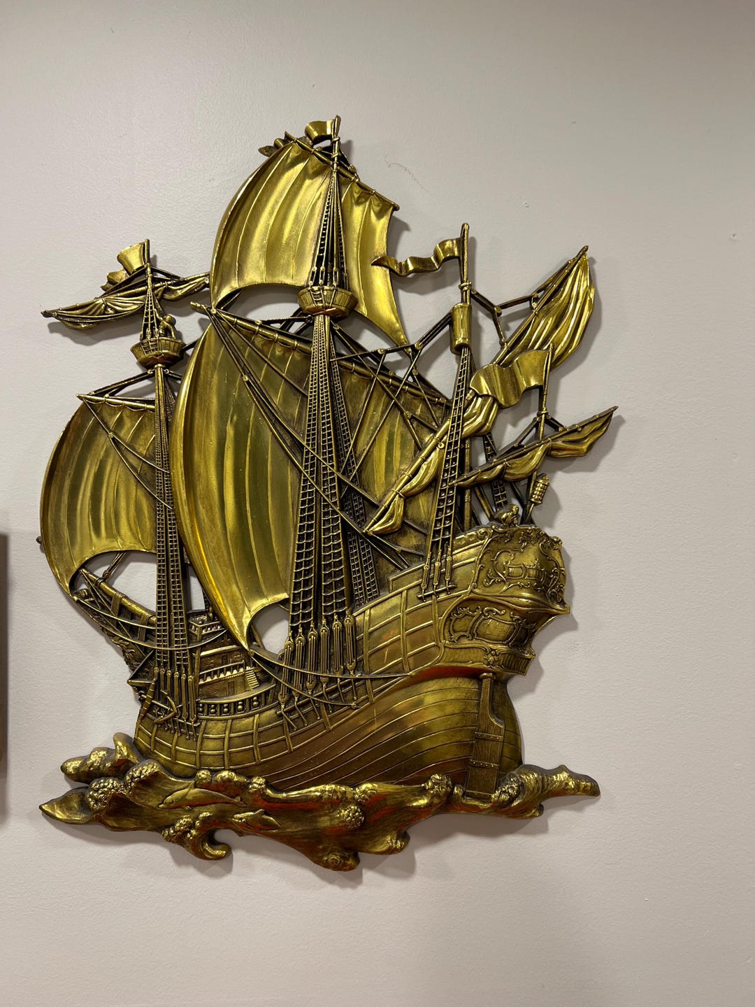 VINTAGE 1958 Syroco Large Wall Hanging Plaque Decor - Gold Pirate ...