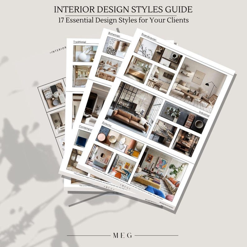 Interior Style Guide-17 Essential Design Styles for Your Clients - Etsy