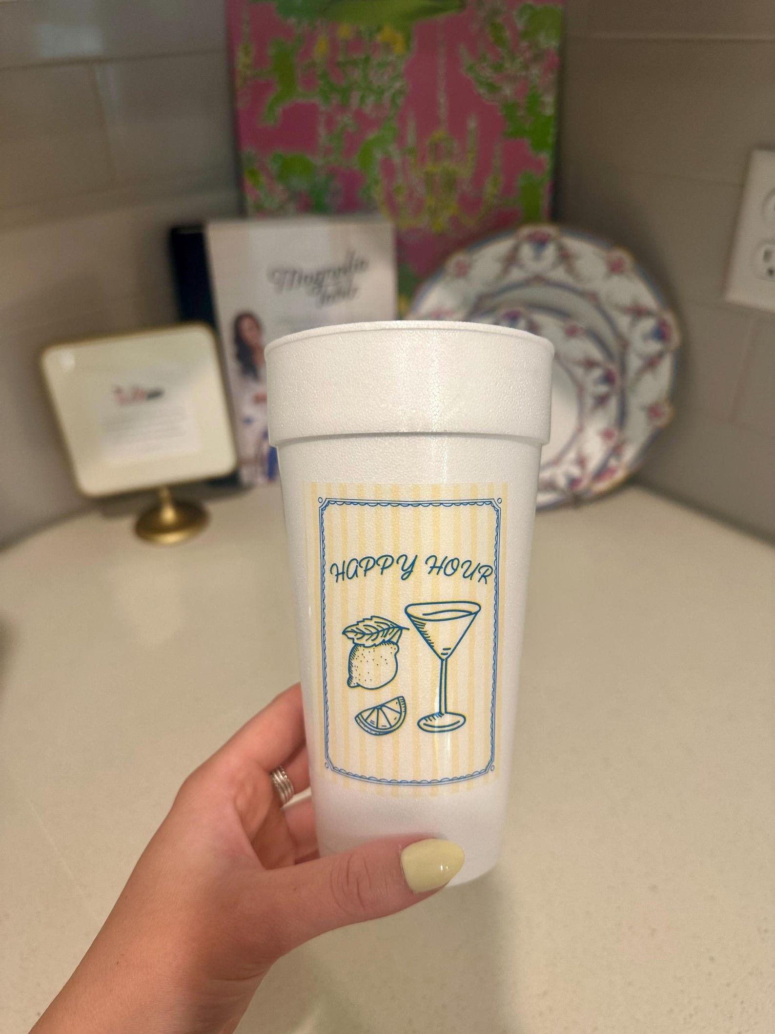 Happy Hour Styrofoam Cups – Cocktail Party Cups, Summer Drinkware ...