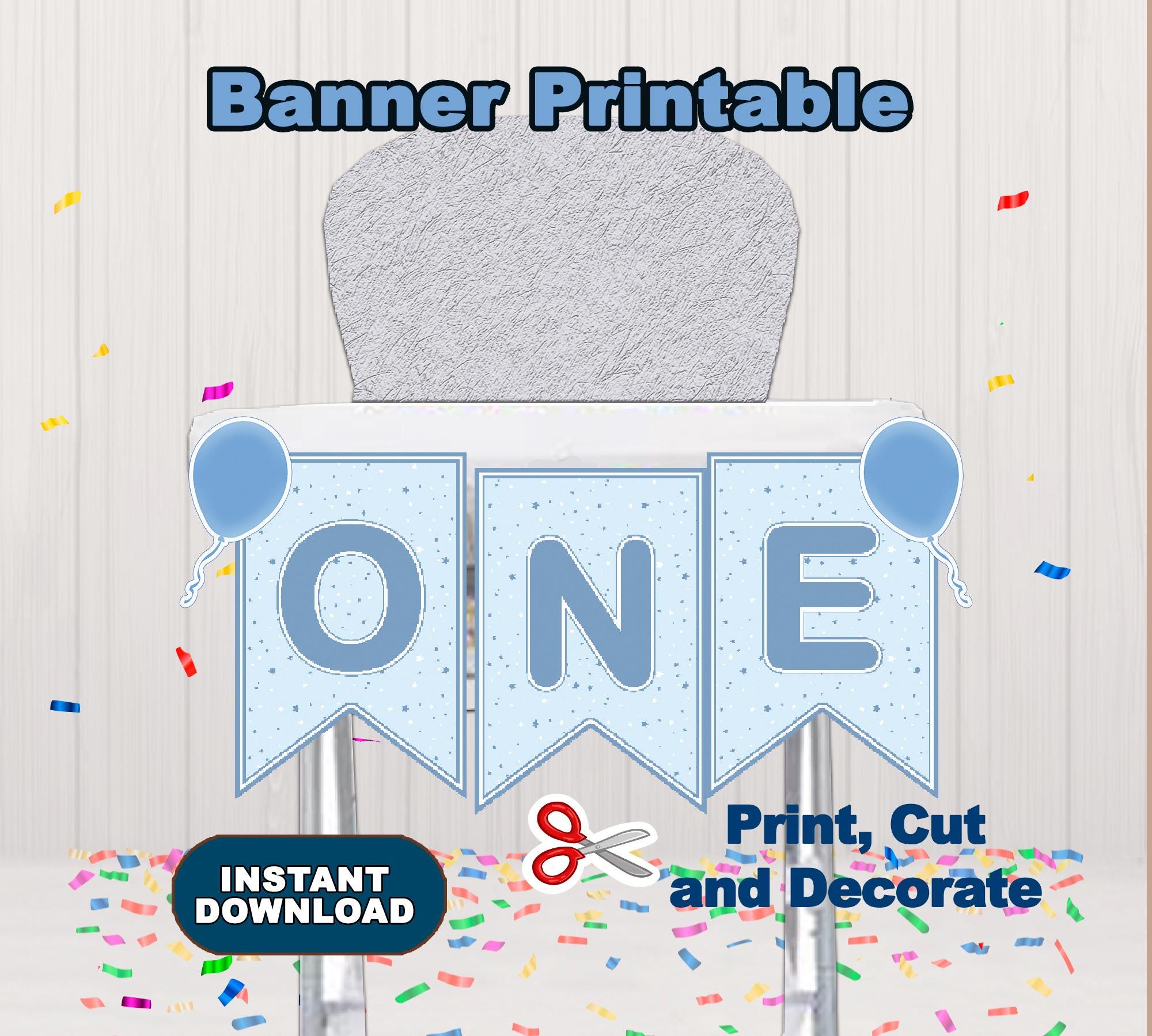 One Hight Chair Banner. First Birthday Banner, One Banner for High ...