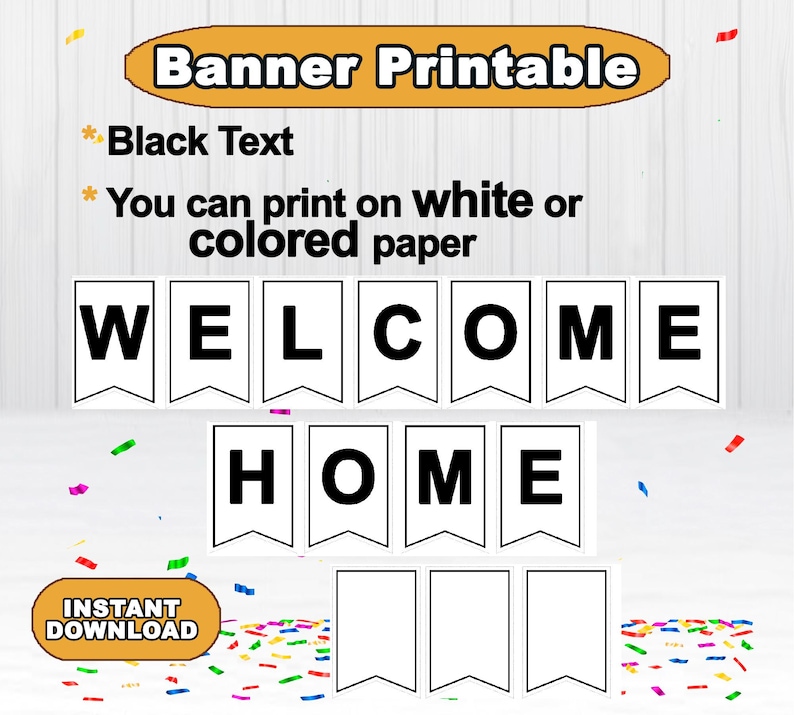 Printable Welcome Home Banner Simple, Instant Download, Welcome Home ...