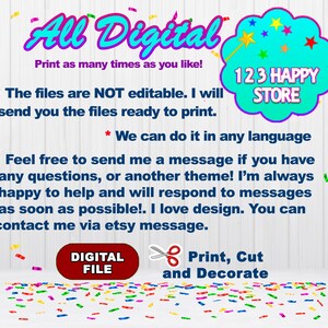 Happy Birthday Banner Printable Colors, Instant Download - Etsy