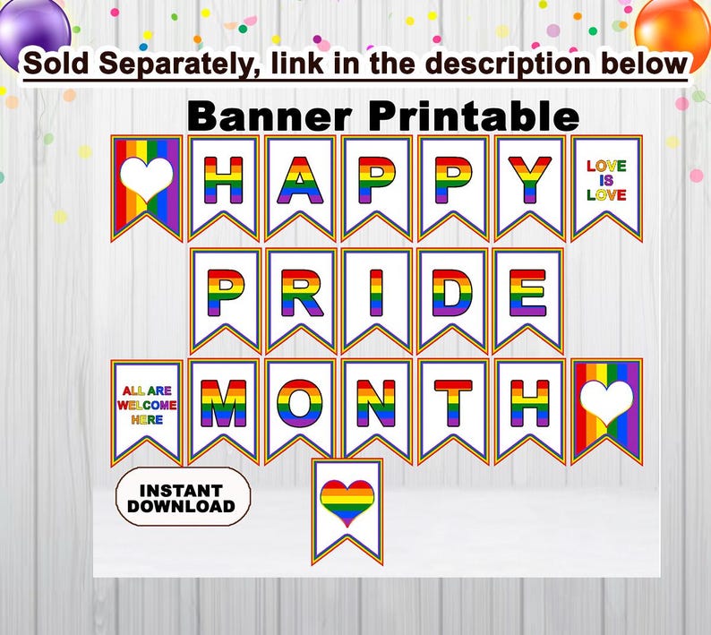 Pride Birthday Cupcake Toppers Printable - Happy Birthday Pride Month ...