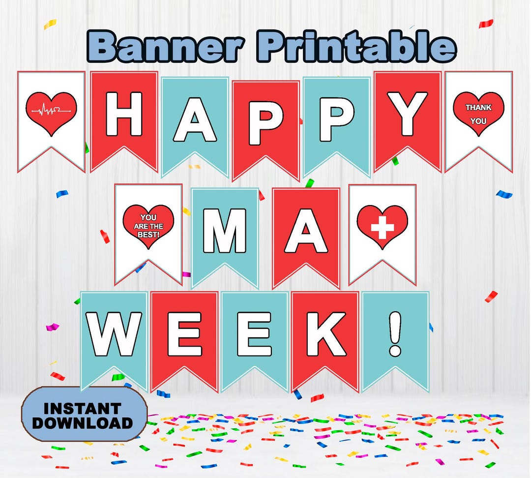 Happy Medical Assistant Week Banner Printable,medical Assistant Banner ...