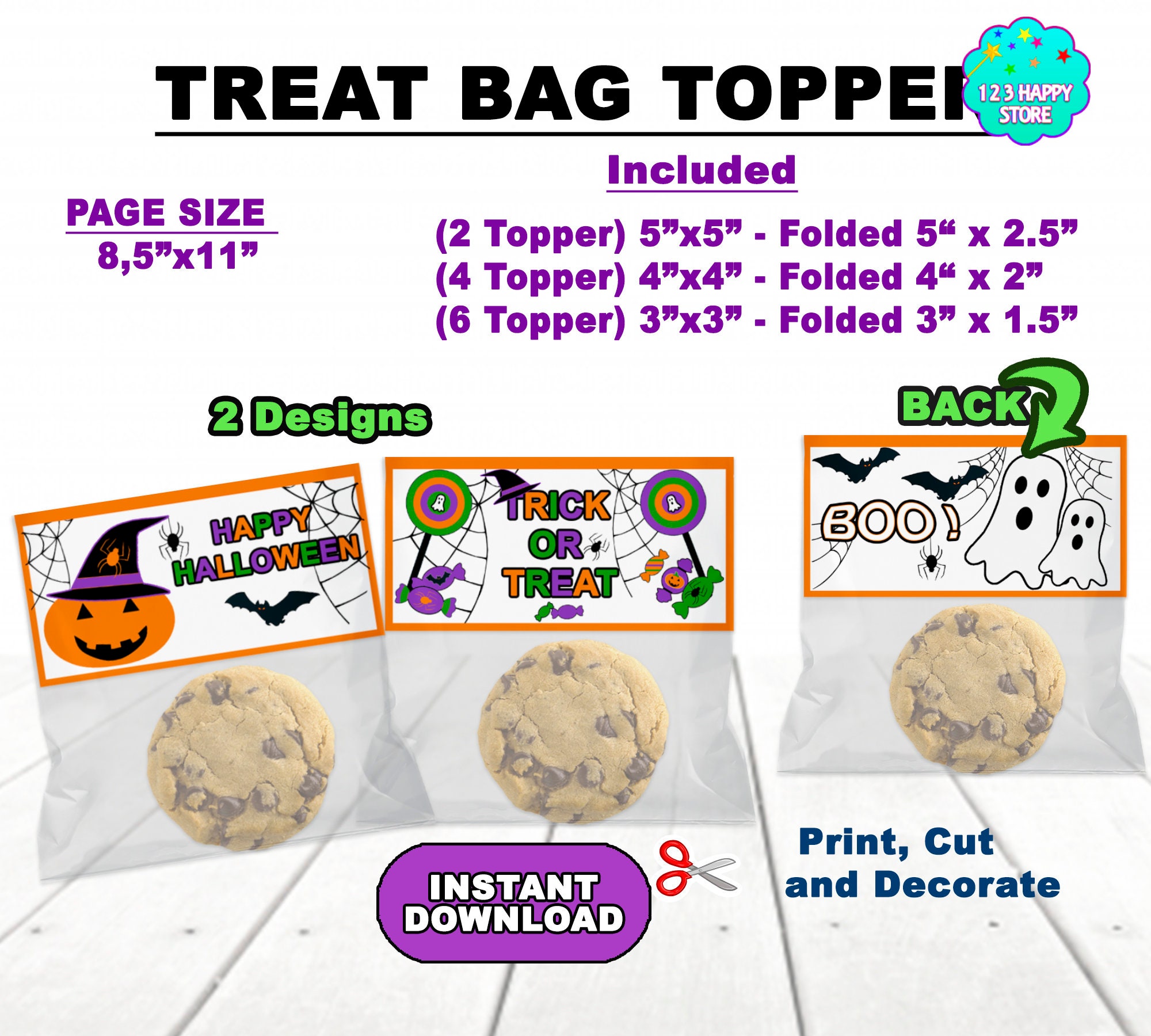 Halloween Treat Bags Topper, Instant Download, Halloween Printable - Etsy