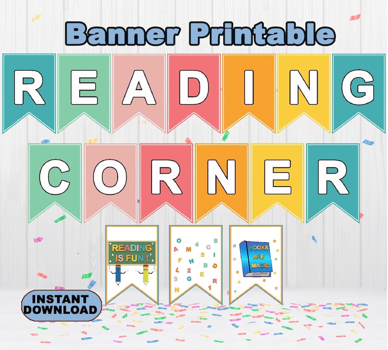 Reading Corner Banner Printable, Reading Banner, Instant Download - Etsy