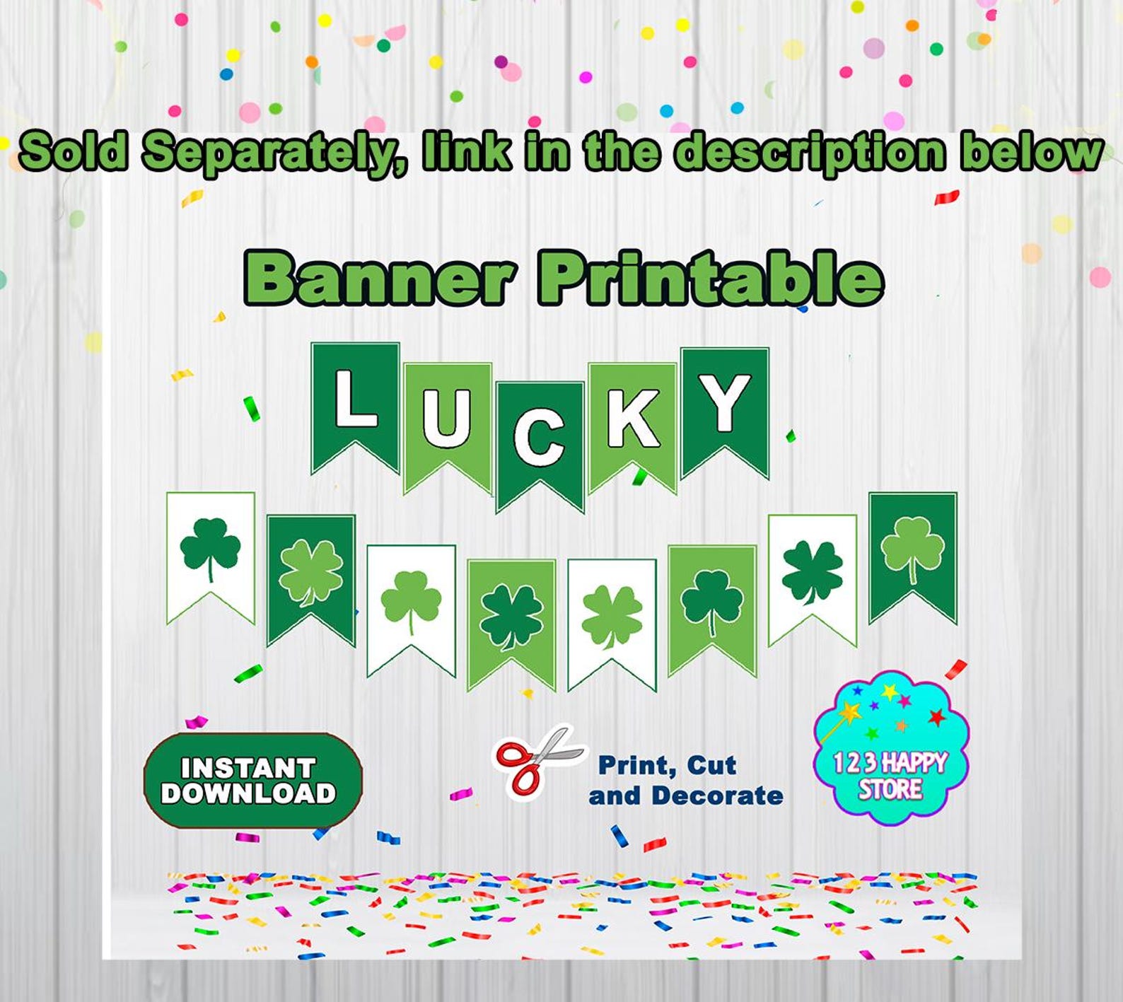 St. Patrick's Day Banner, Instant Download Happy St. Patrick's Banner ...