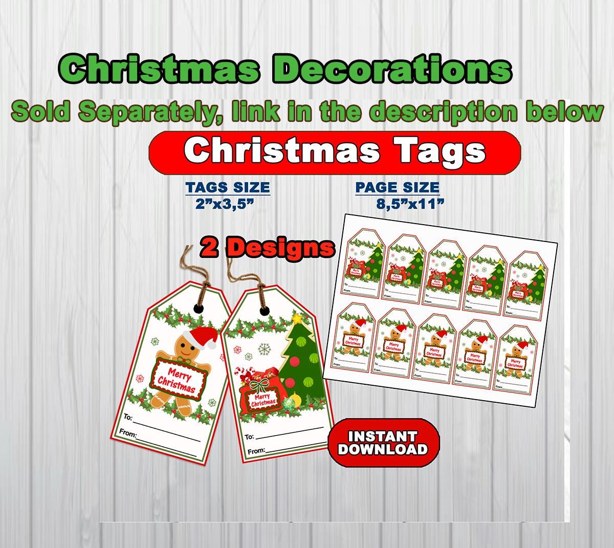 Christmas Food Labels, Instant Download, Christmas Labels Printable ...