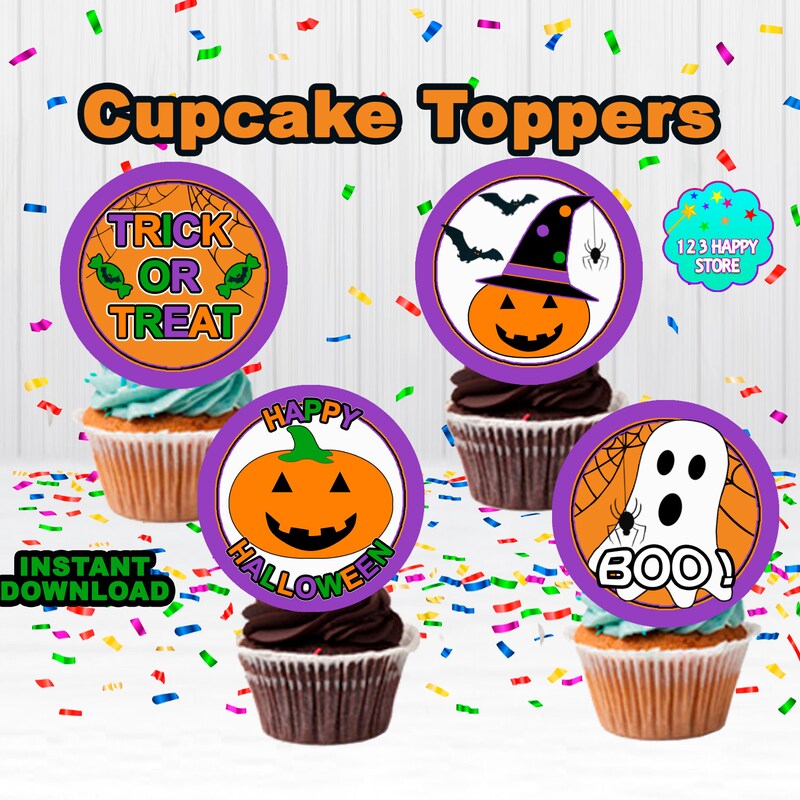 Halloween Cupcake Toppers - Etsy