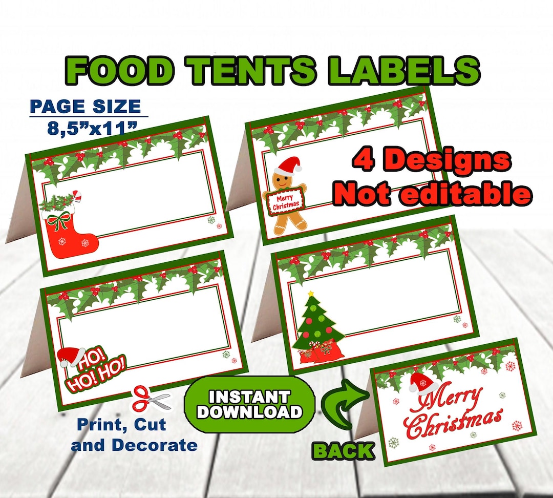 Christmas Food Labels, Instant Download, Christmas Labels Printable ...