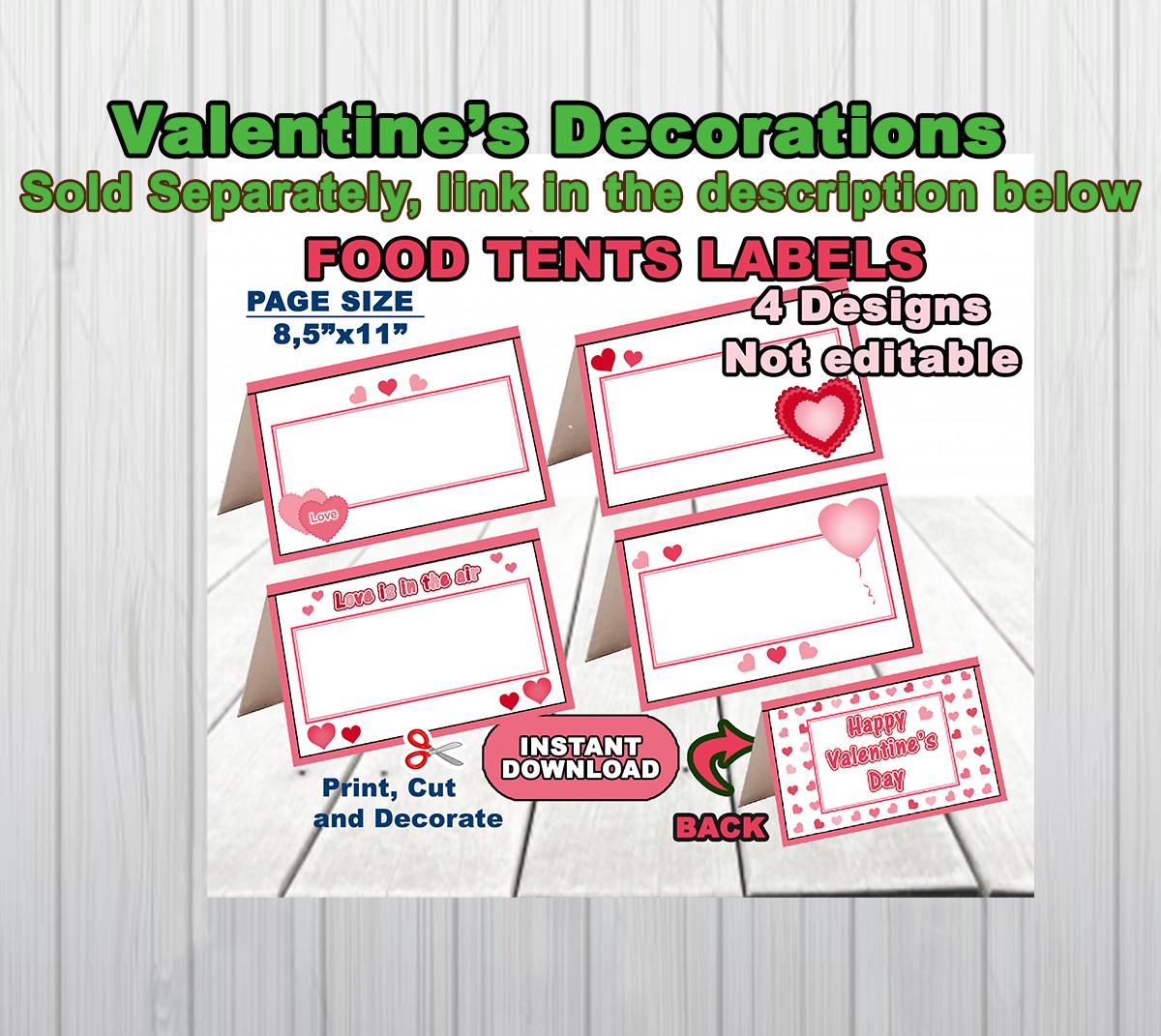 Valentine Tags Valentine Gift Tags Happy Valentine's Day Tags Printable ...